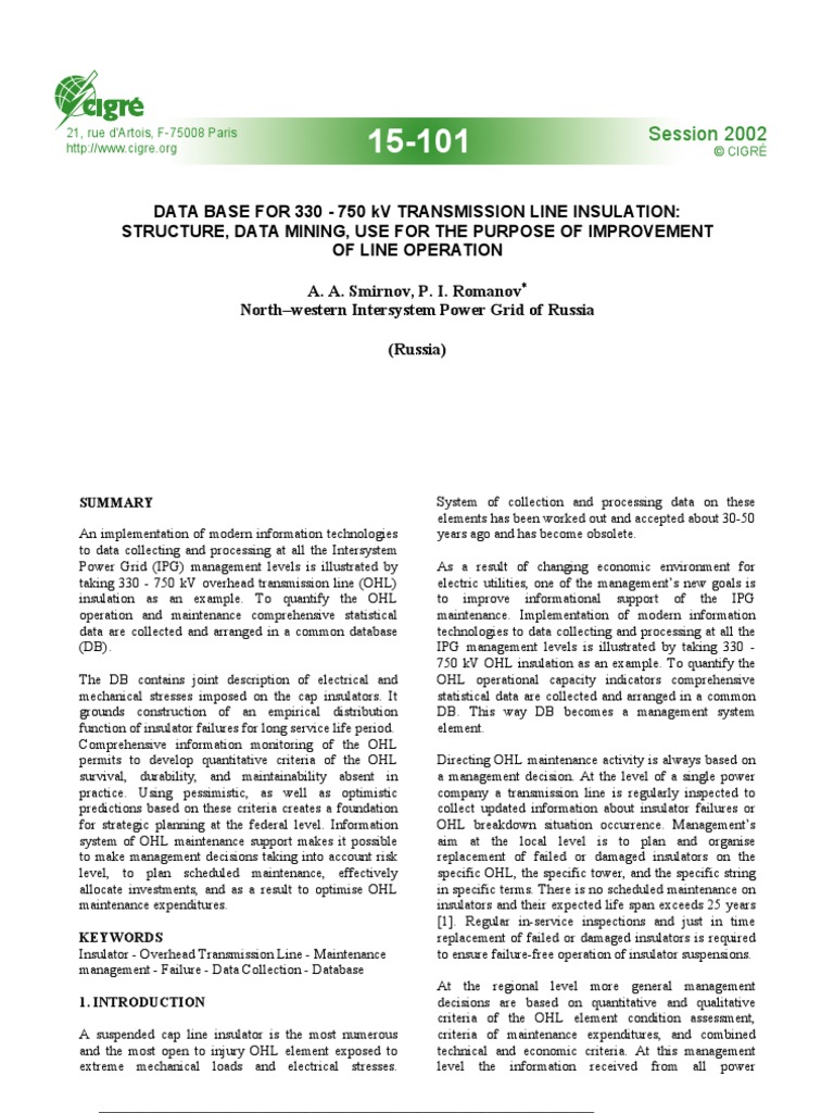 Transmission Line Insulation | PDF | Reliability Engineering | Electric ...