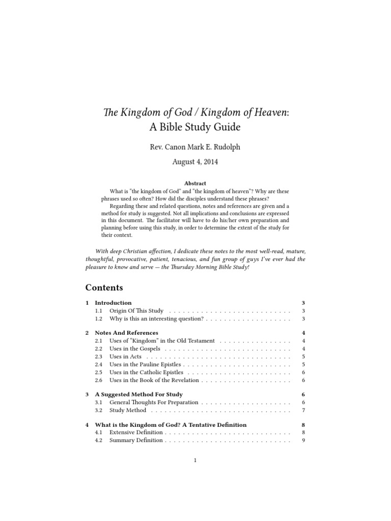Notes On The Kingdom of God | PDF | Kingship And Kingdom Of God ...