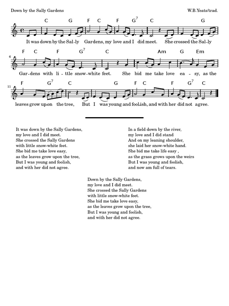 Down by The Sally Gardens