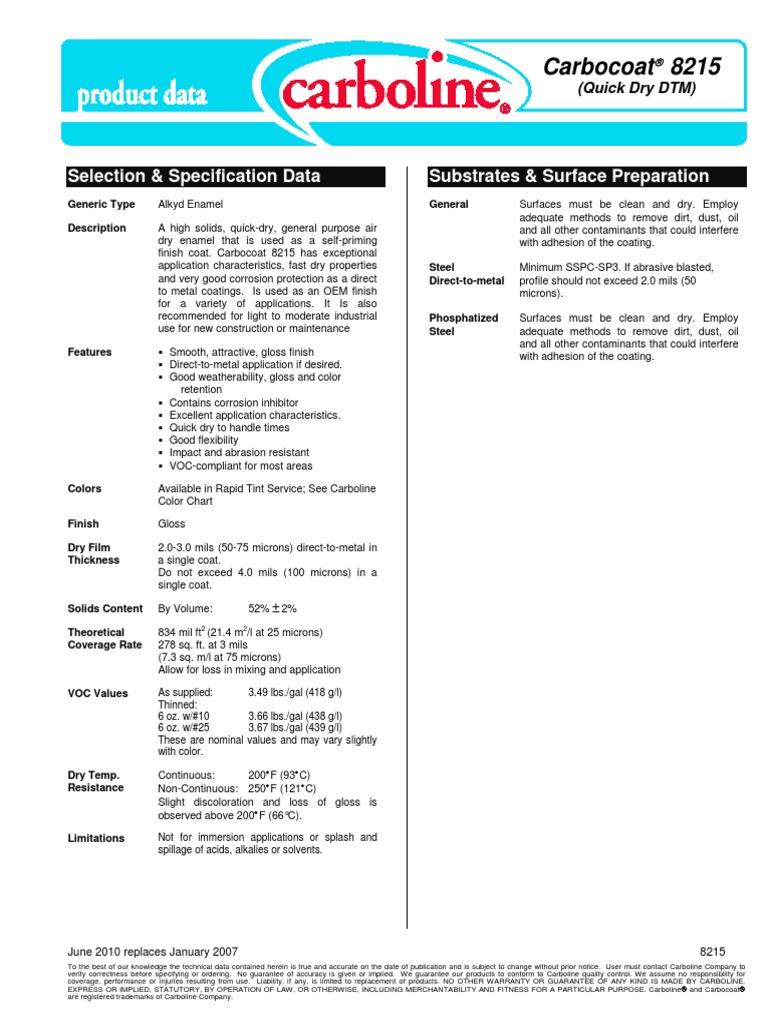Carbocoat 8215 PDS 6-10 | Download Free PDF | Ventilation (Architecture ...