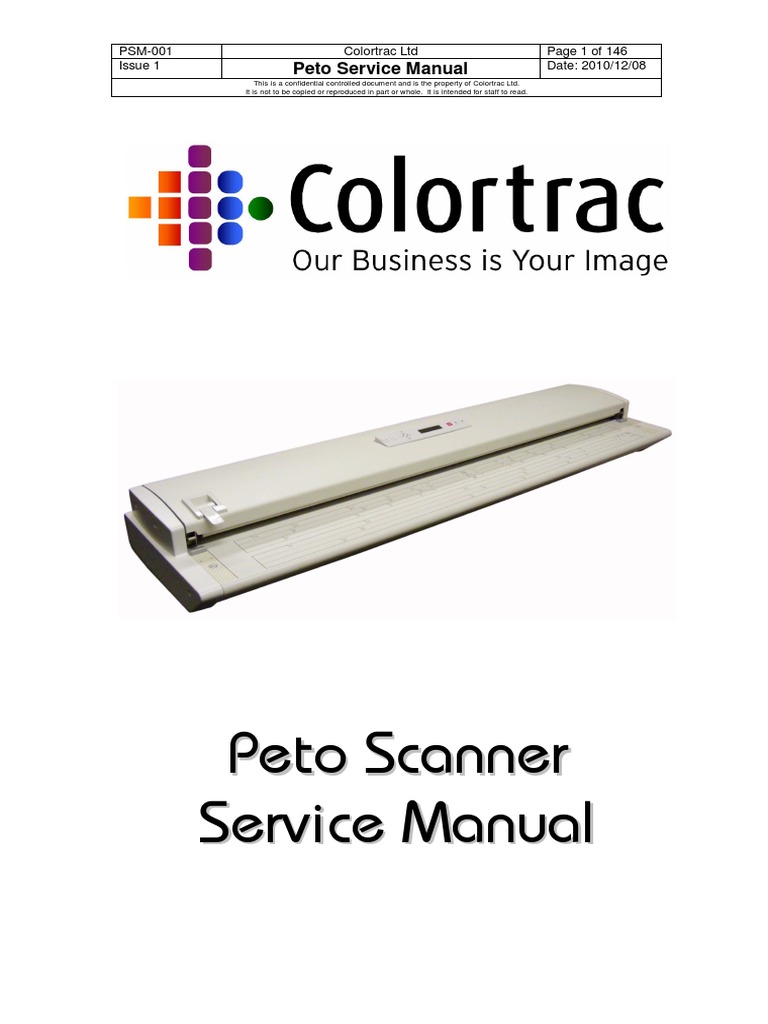ColorTrac Peto Scanner Service Manual | PDF | Charge Coupled Device ...