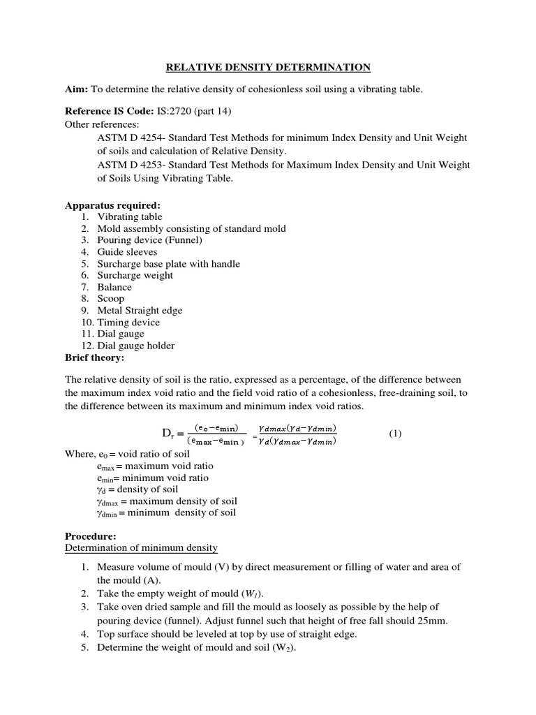 Relative Density | PDF | Density | Mass