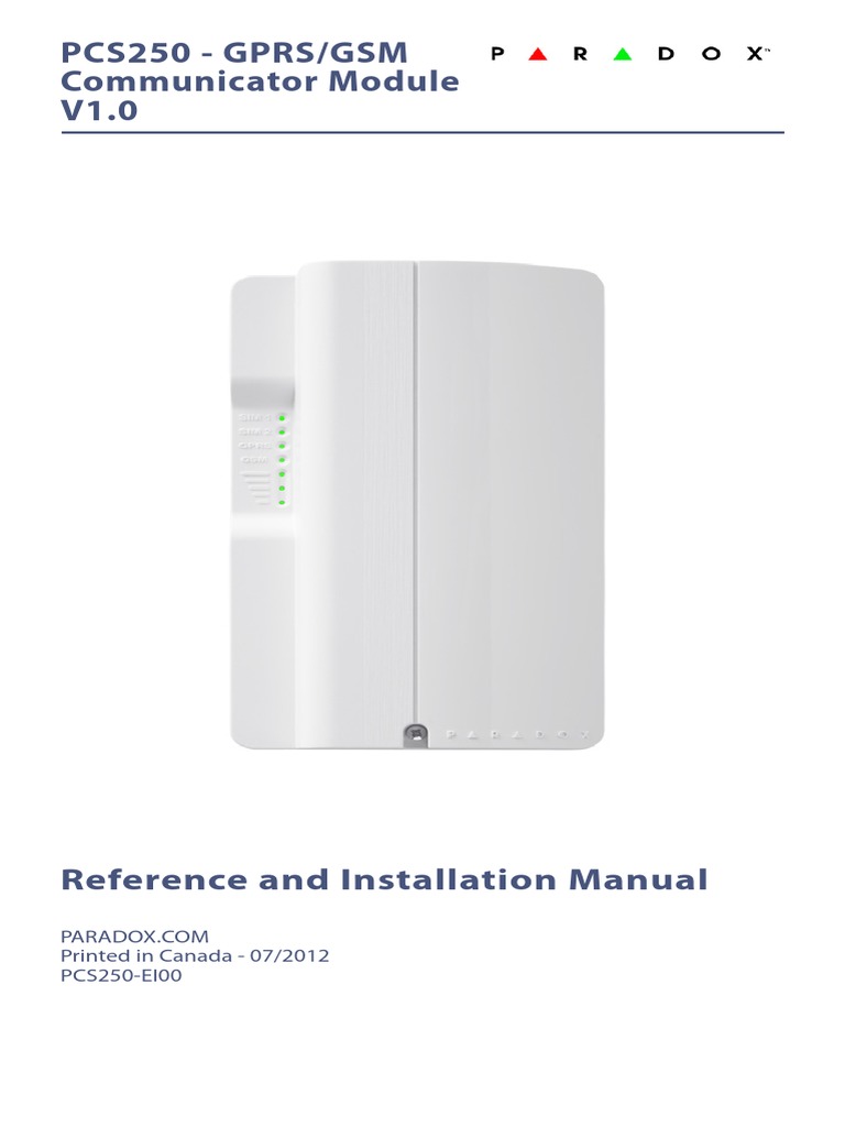 Paradox PCS250 | PDF | Short Message Service | General Packet Radio Service