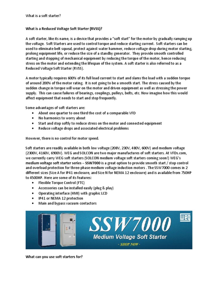 What Is A Soft Starter | PDF | Components | Electrical Engineering