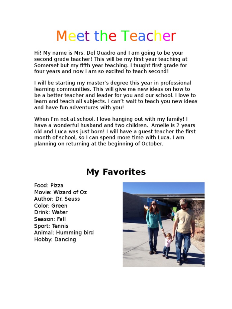 Meet The Teacher | PDF