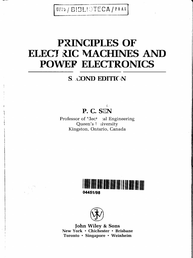 Principles of Electrical Machines and Power Electronics P C Sen 2 | PDF