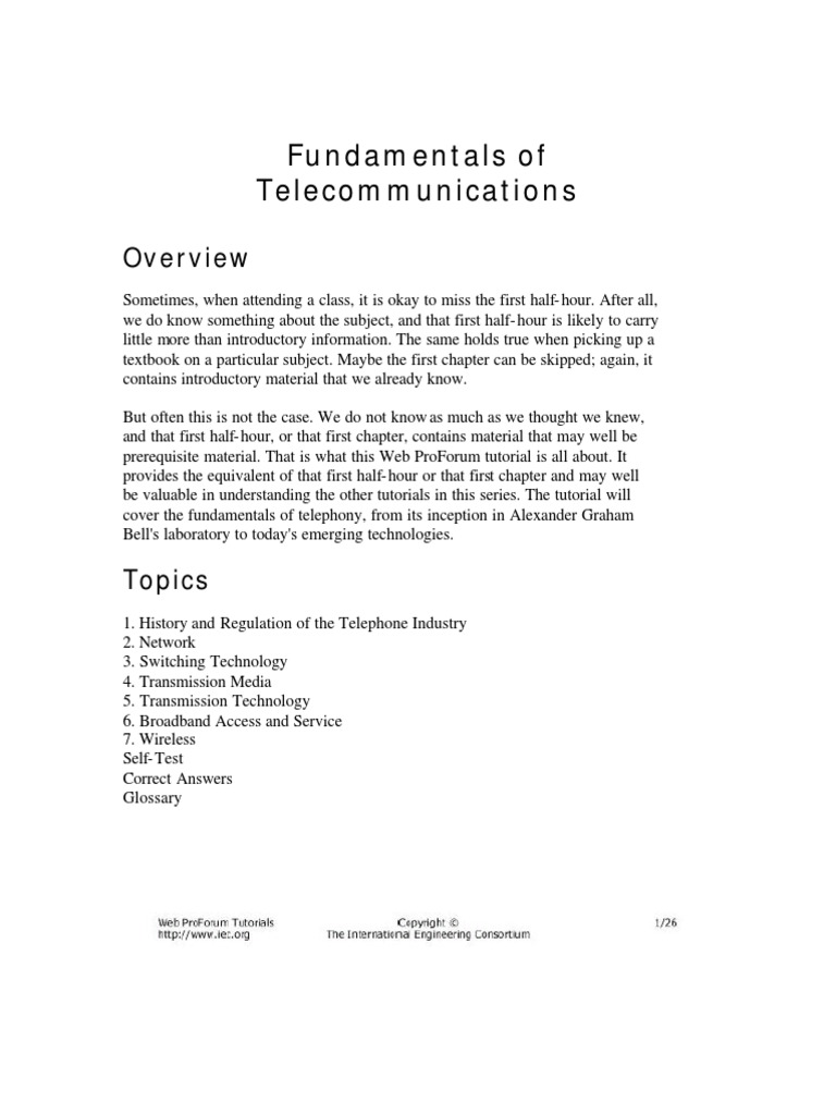 Fundamentals of Telecommunications | PDF | Multiplexing | Computer Network
