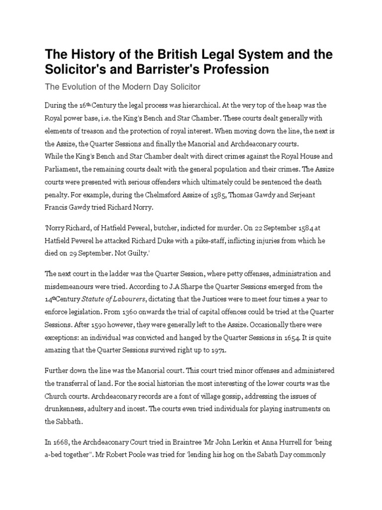 History of British Legal System | PDF