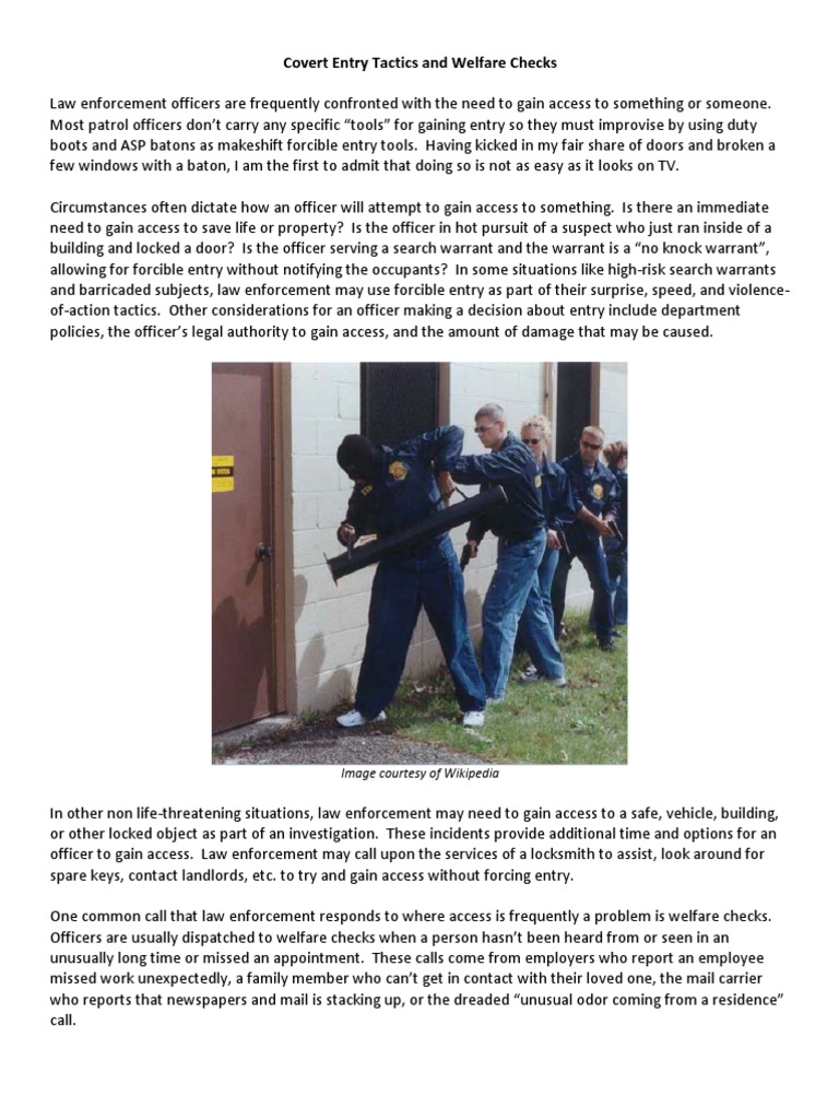 Josh Moulin - Covert Entry Tactics | PDF | Law Enforcement | Crime & Violence