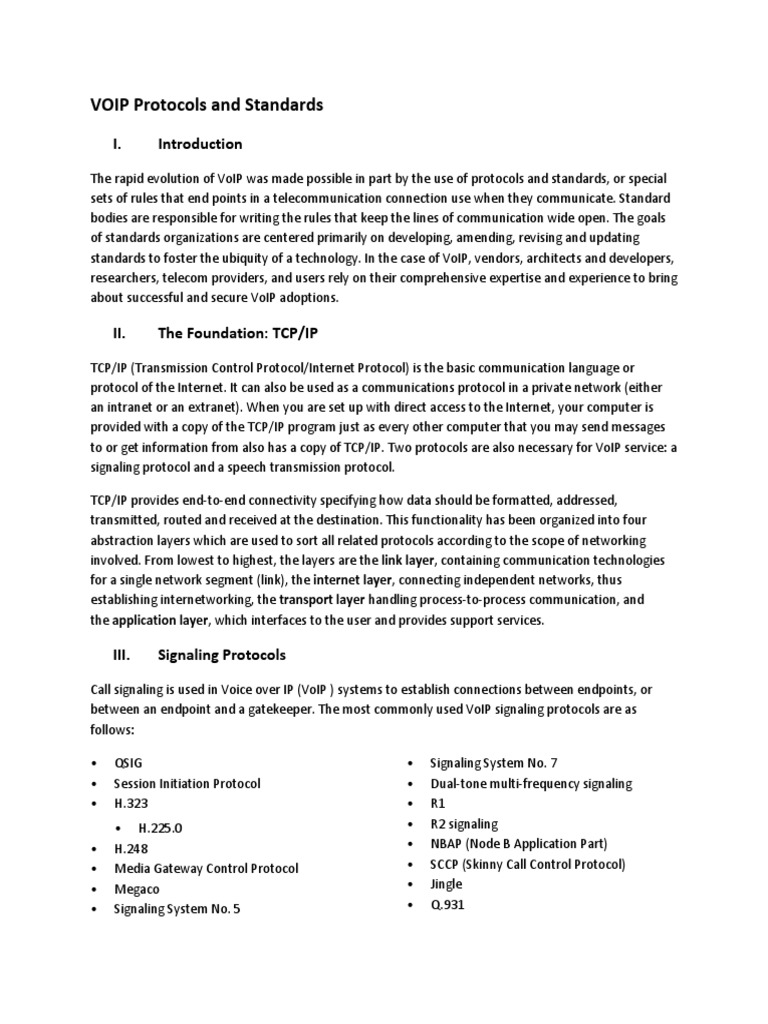 VOIP Protocols and Standards | Download Free PDF | Session Initiation ...