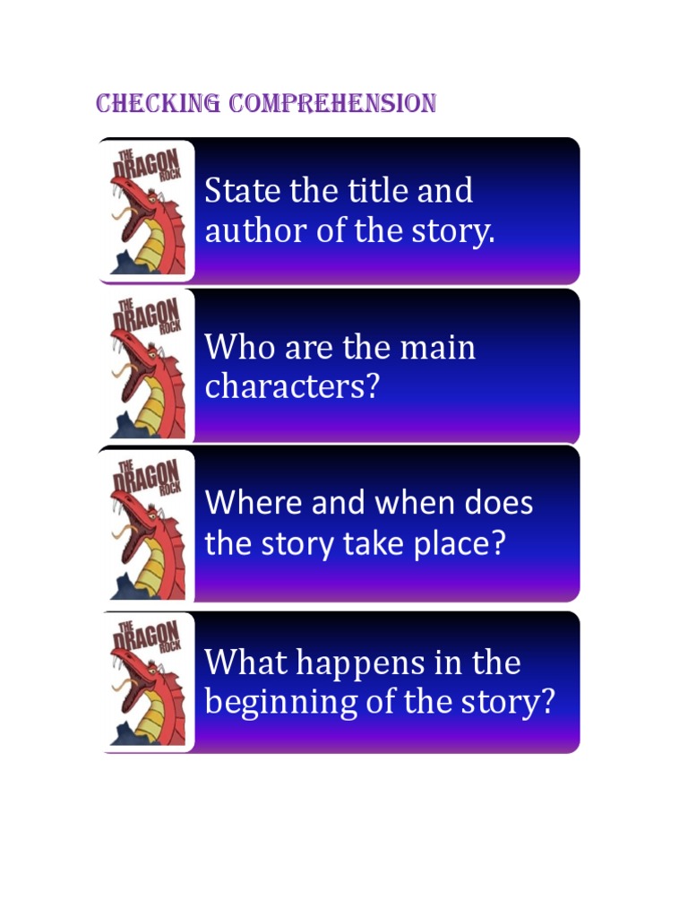 Story Comprehension Questions Guide | PDF