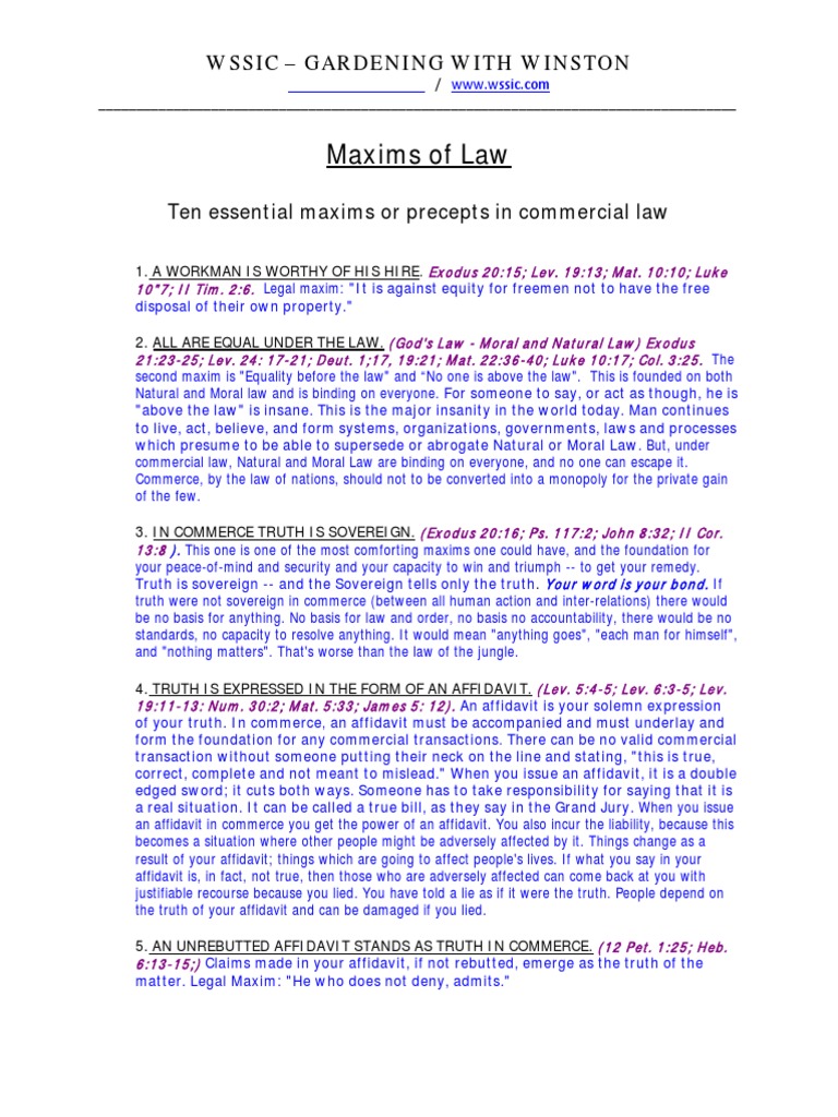 10 Maxims of Law | PDF | Truth | Judgment (Law)