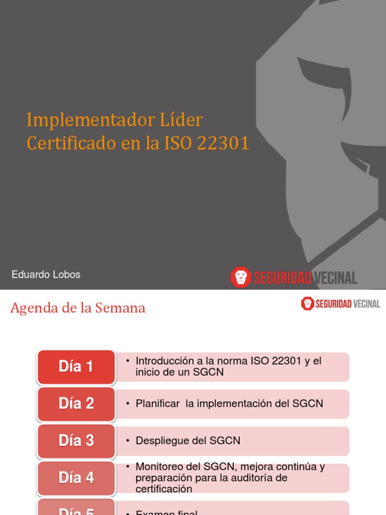 Curso Implementador Lider ISO 22301 | PDF | Continuidad del negocio | Seguridad de información