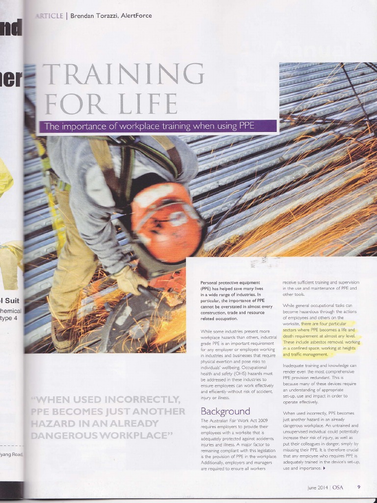Article of Occupational Safety Asia Training For Life | PDF | Working ...