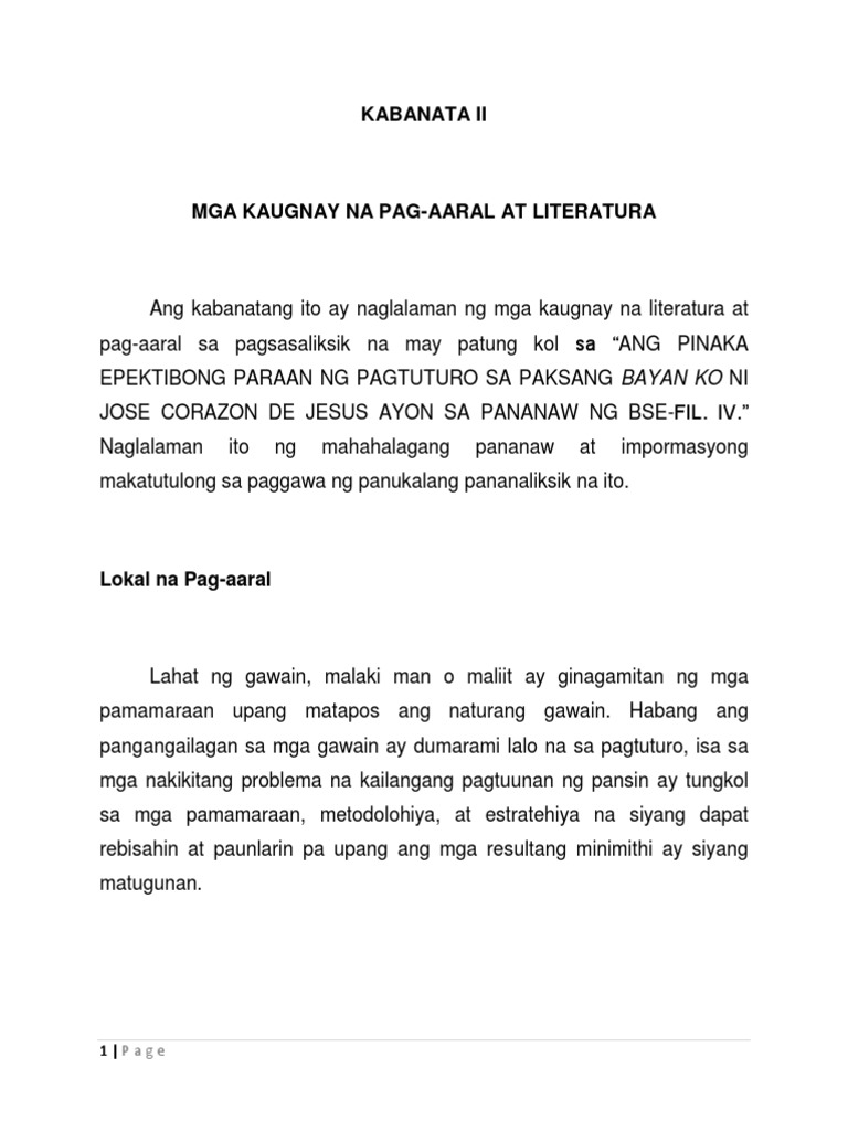 Mga Kaugnay Na Pag Aaral Part 2