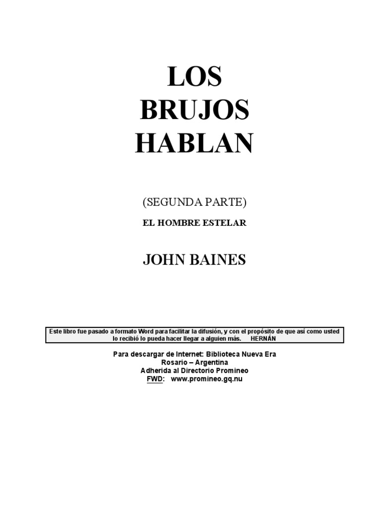 Baines, John - Los Brujos Hablan 2 | PDF | Hermetismo | Homo Sapiens