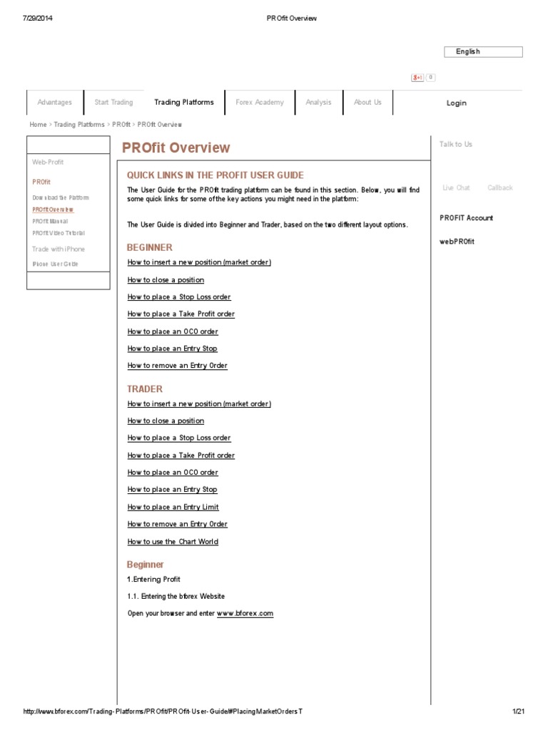 Profit Overview: Quick Links in The Profit User Guide | PDF | Order ...