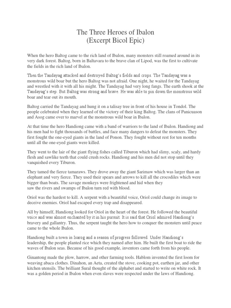 The Three Heroes of Ibalon | PDF
