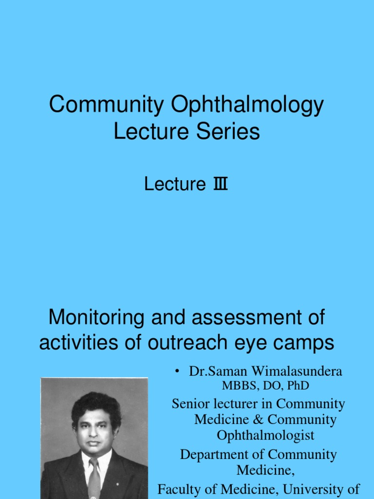 Community Ophthalmology Lecture Series | PDF | Ophthalmology | Optometry