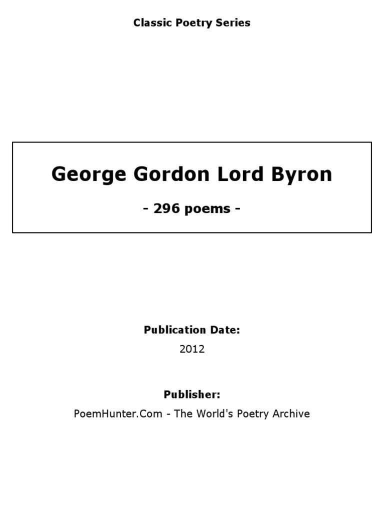 George Gordon Lord Byron 2012 6 | PDF | Lord Byron | Poetry