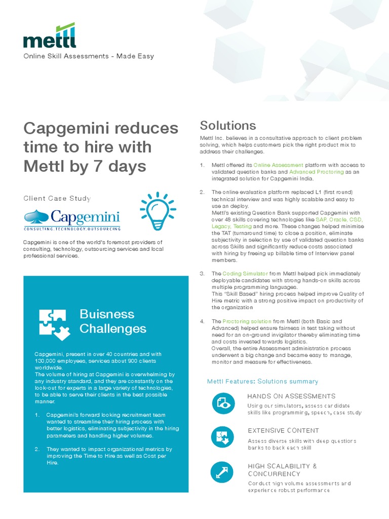 Capgemini Case Study | PDF | Educational Assessment | Scalability