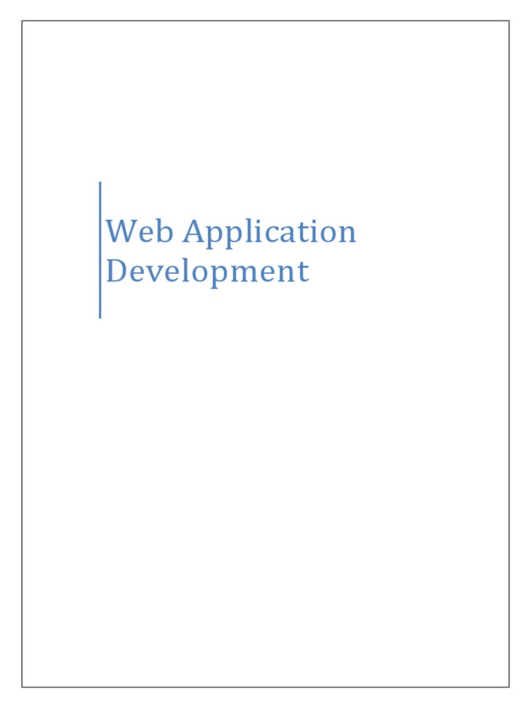 Web Application Development | PDF | Dynamic Web Page | Web Application