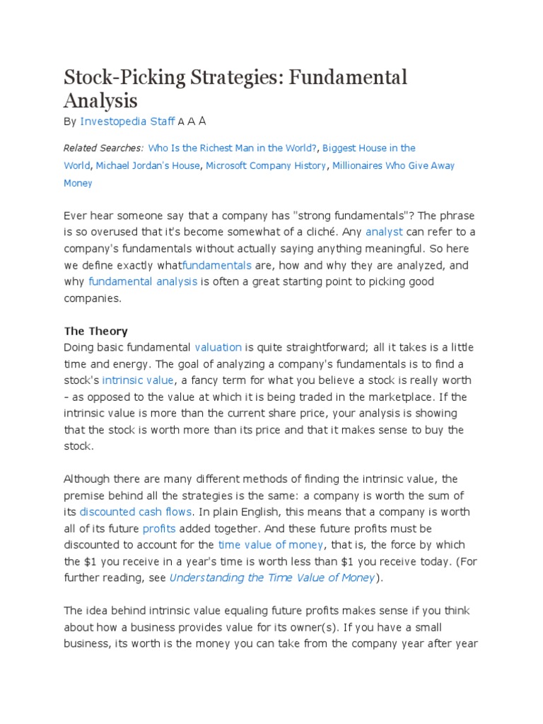 Stock-Picking Strategies - Introduction - Investopedia2 | PDF ...