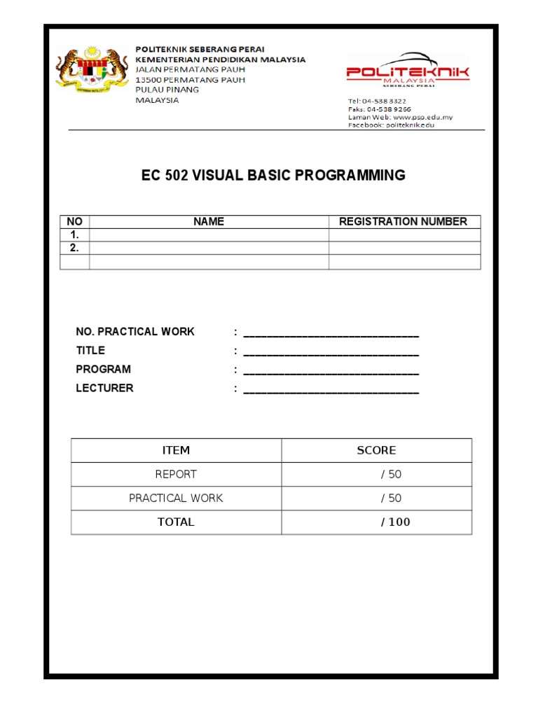 Visual Basic Course Assessment | PDF | Business | Computers
