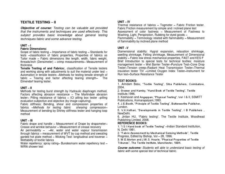 Textile Testing - II | PDF | Textiles | Strength Of Materials