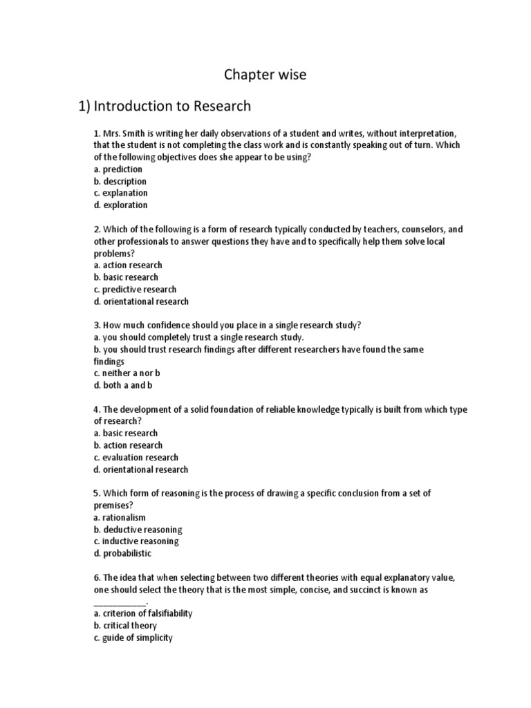 RM Chapterwise MCQ | PDF | Sampling (Statistics) | Validity (Statistics)