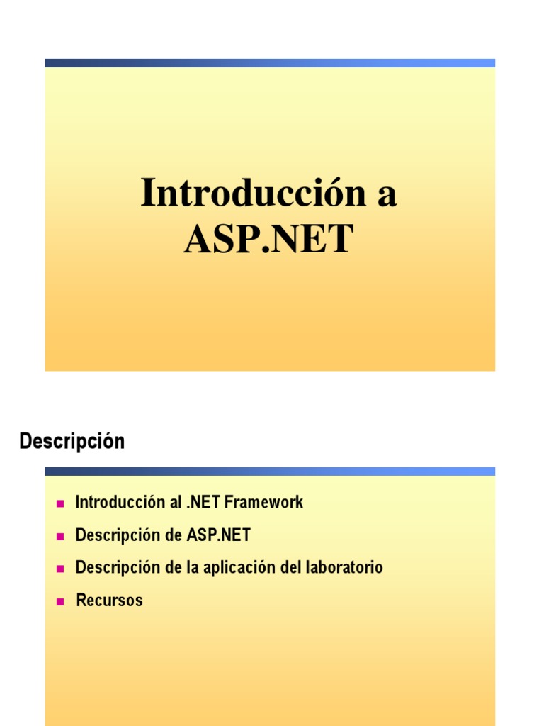 1 Introduccion A Asp Net 1221091934359956 8 | PDF | .NET Framework | Páginas del servidor activo