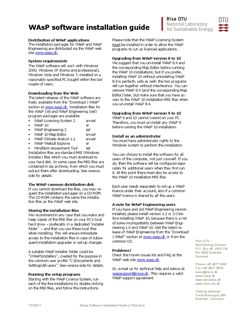 Wasp Software Installation Guide V 10 | PDF | Installation (Computer ...