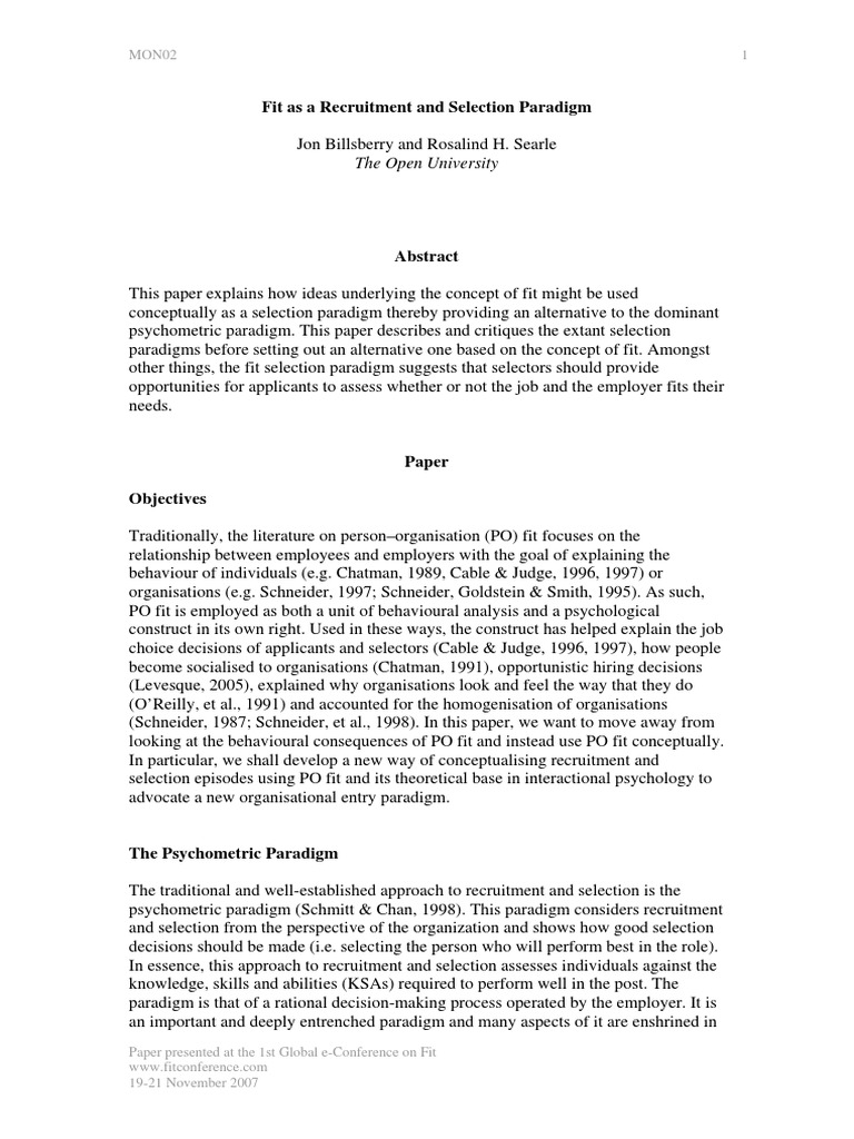 Recruitment and Selection | PDF | Psychometrics | Recruitment