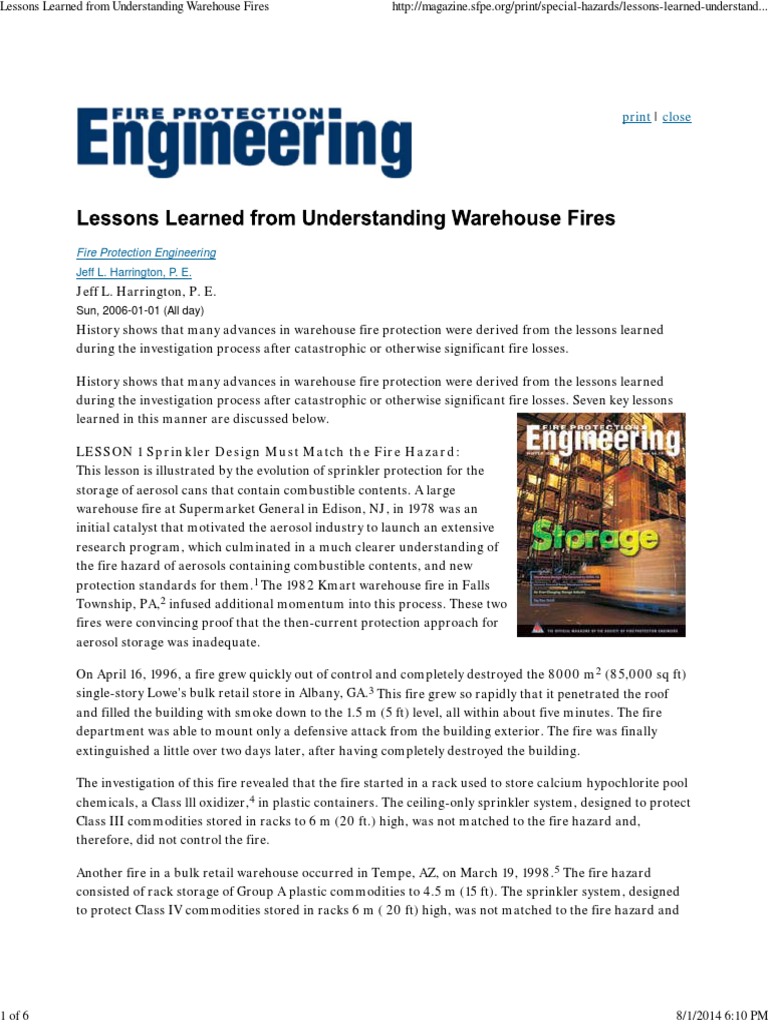 Lessons Learned From Understanding Warehouse Fires | PDF | Fire ...