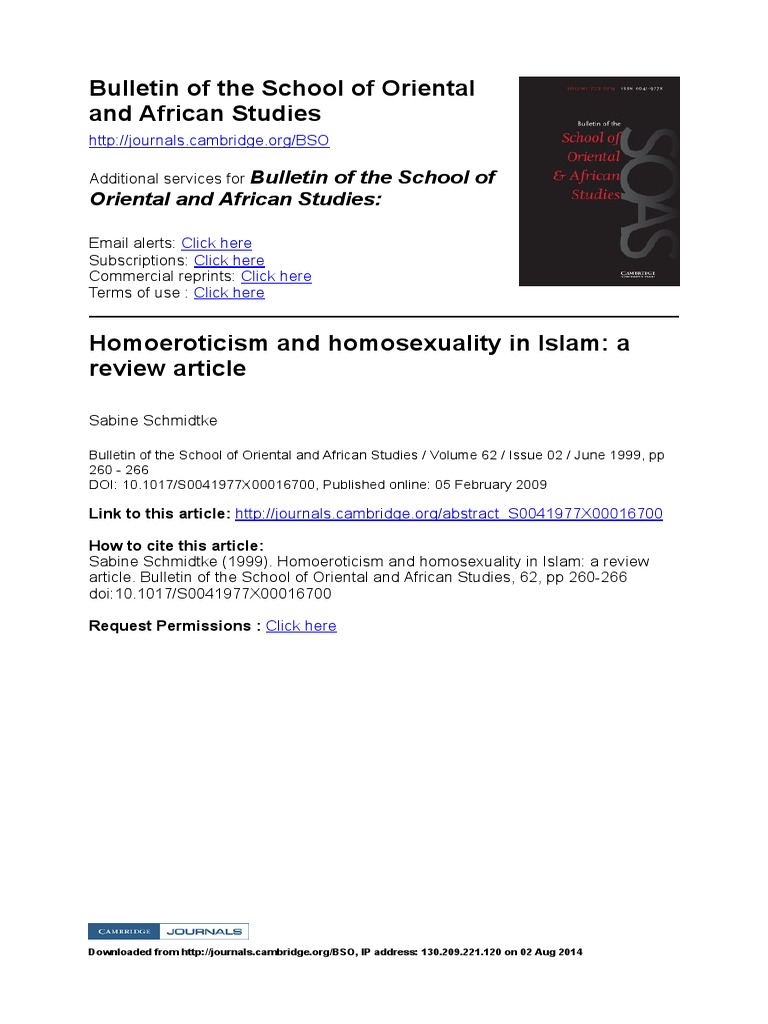 Homoeroticism and Homosexuality in Islam: A Review Article | PDF ...