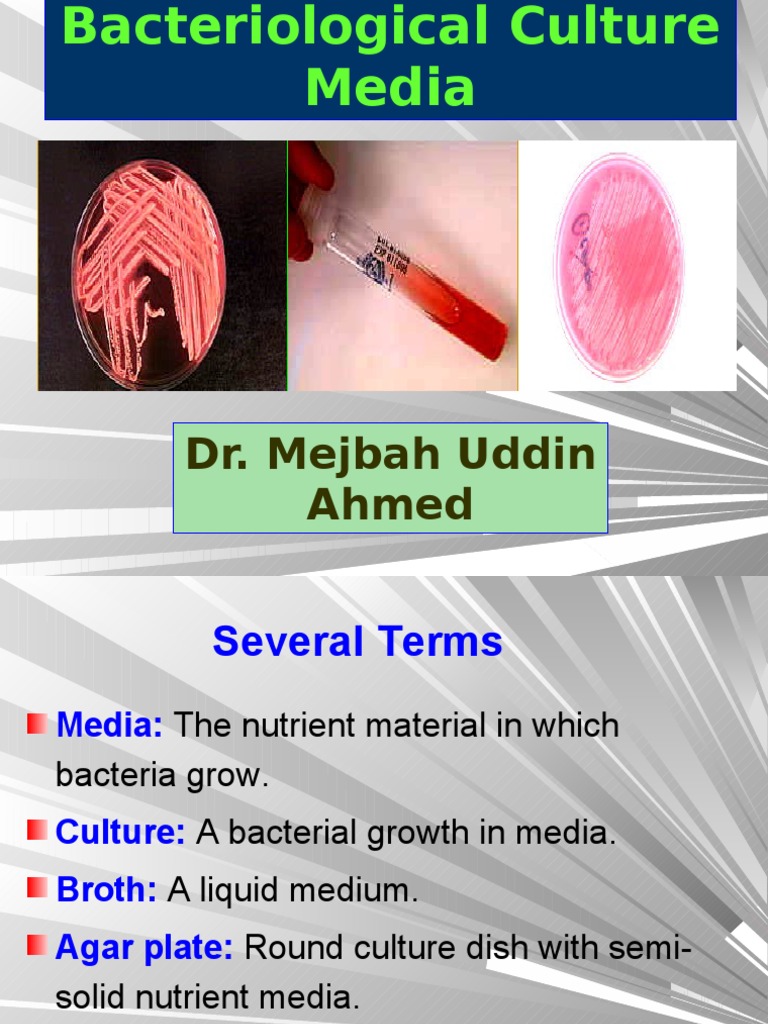 Bacteriological Culture Media | PDF | Growth Medium | Bacteria