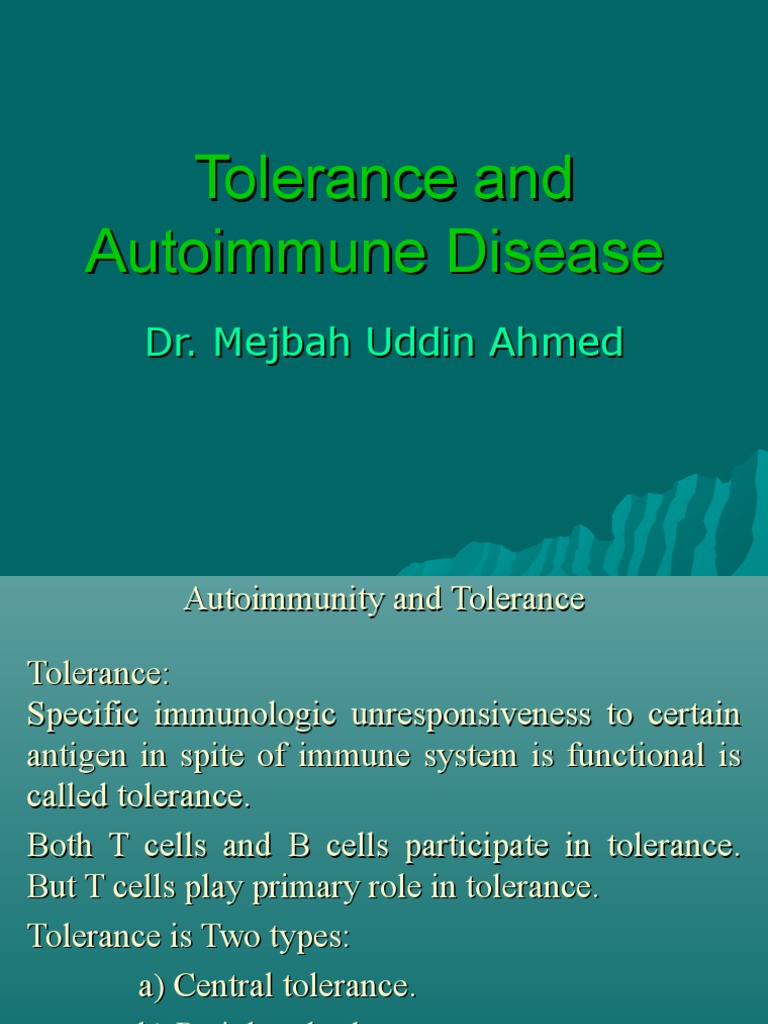 Autoimmunity and Tolerance | Download Free PDF | Immune Tolerance | T Cell