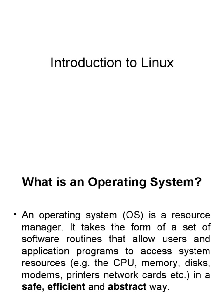 Introduction To Linux | PDF | Shell (Computing) | Operating System