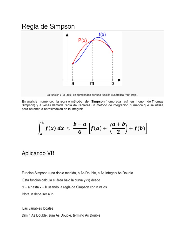 Regla de Simpson | PDF