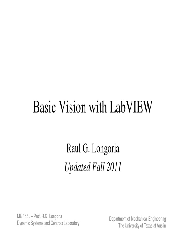 Basic Vision With LabVIEW | Download Free PDF | Areas Of Computer ...