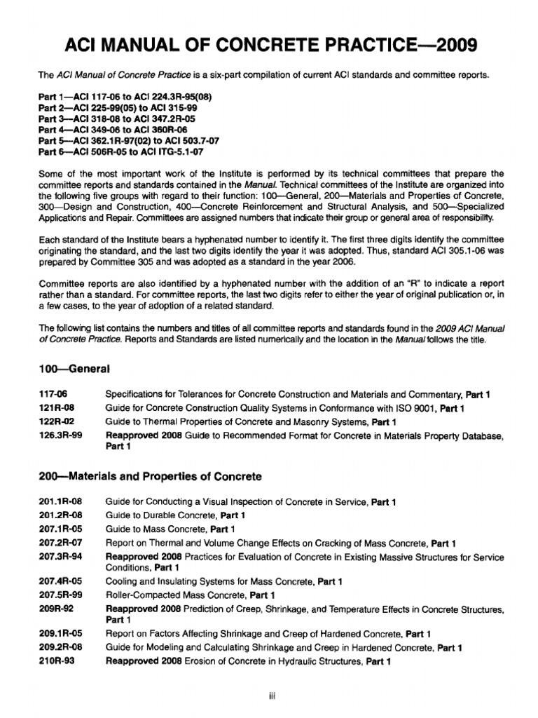 Comprehensive Guide to ACI Standards and Committee Reports Contained in ...