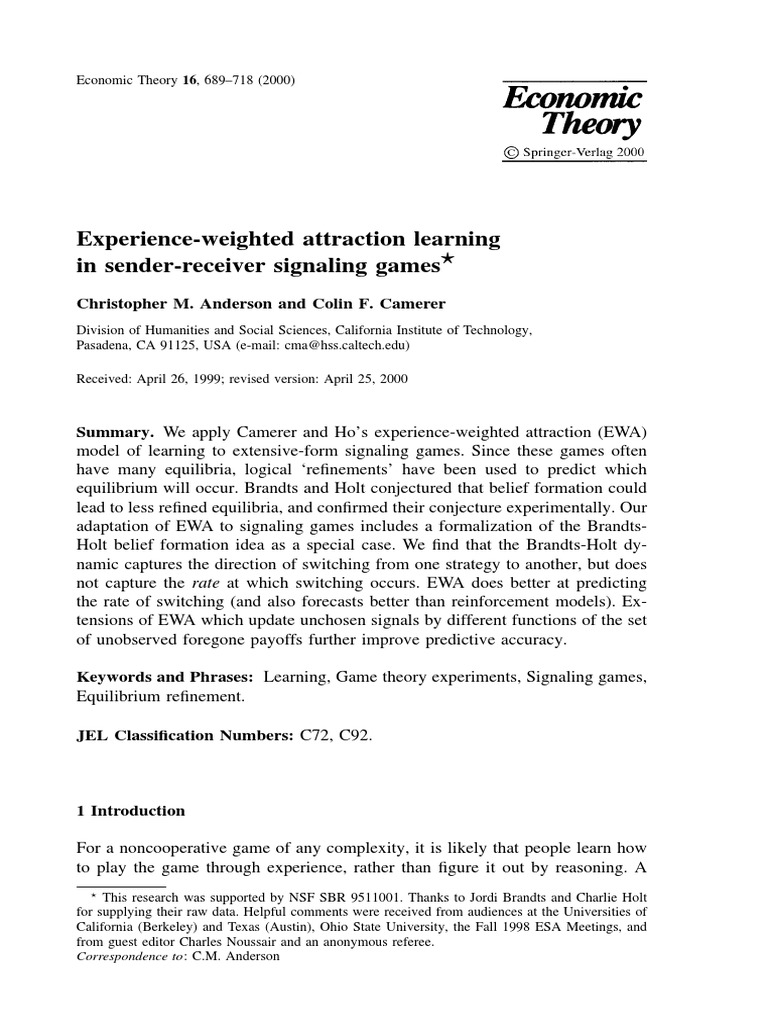 Ac Signaling | PDF | Economic Equilibrium | Maxima And Minima