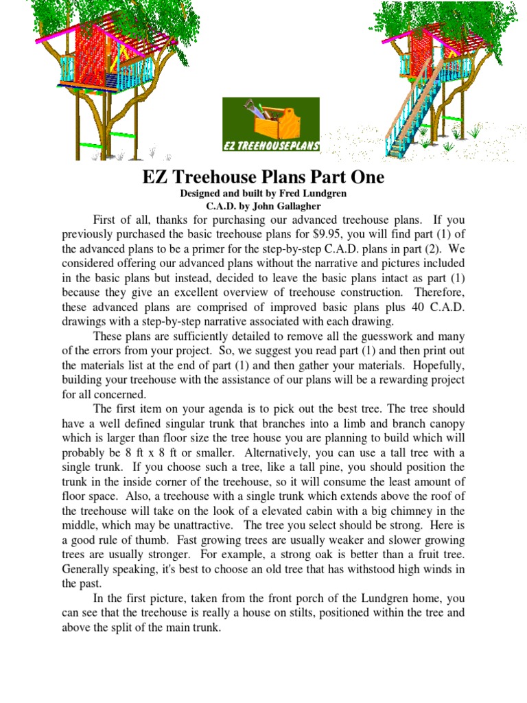 Advanced Treehouse Plans Guide | PDF | Stairs | Screw