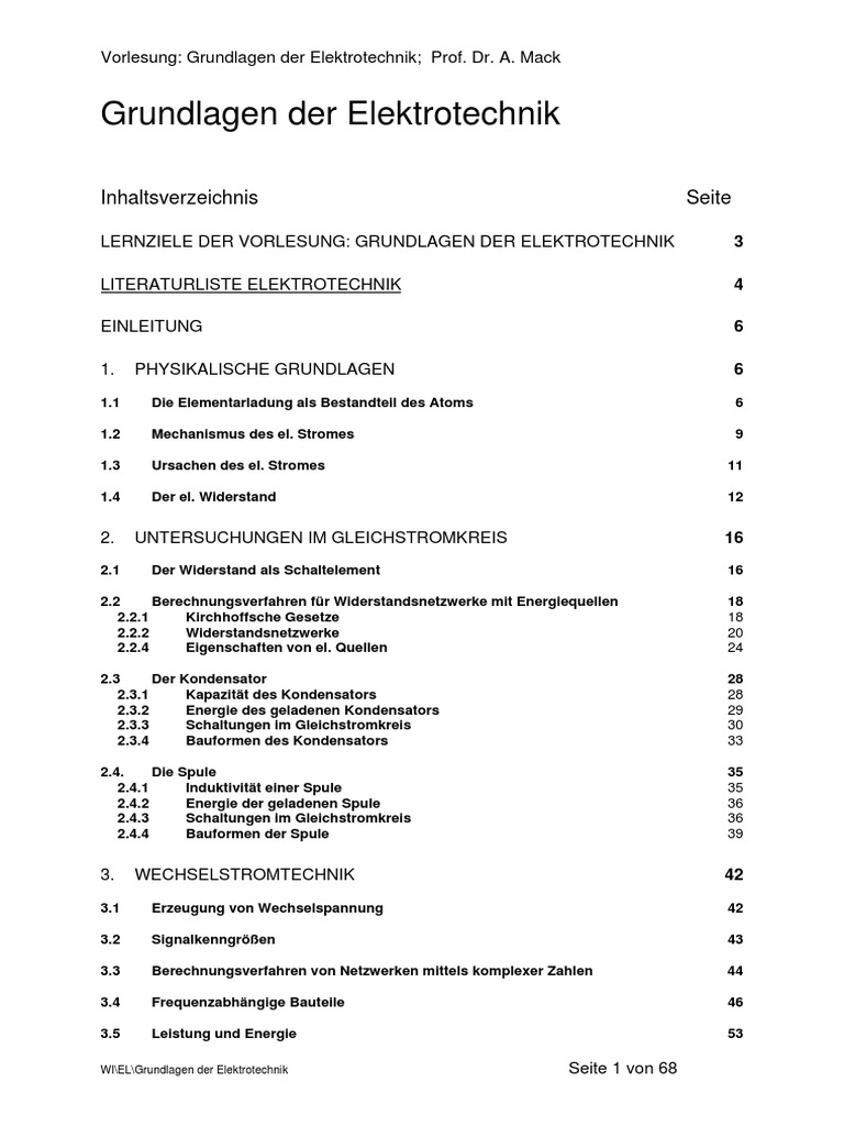 Grundlagen Der Elektrotechnik | PDF