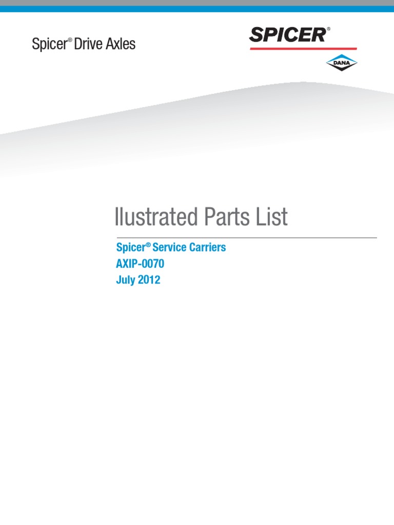 Spicer Ilustrated Part List | PDF | Gear | Automotive Industry