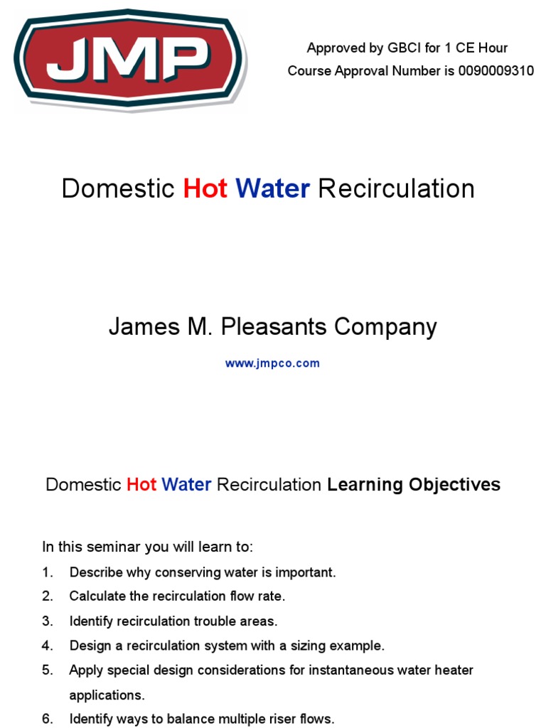High-Rise Design - Hot Water Recirculations and General Pumping ...