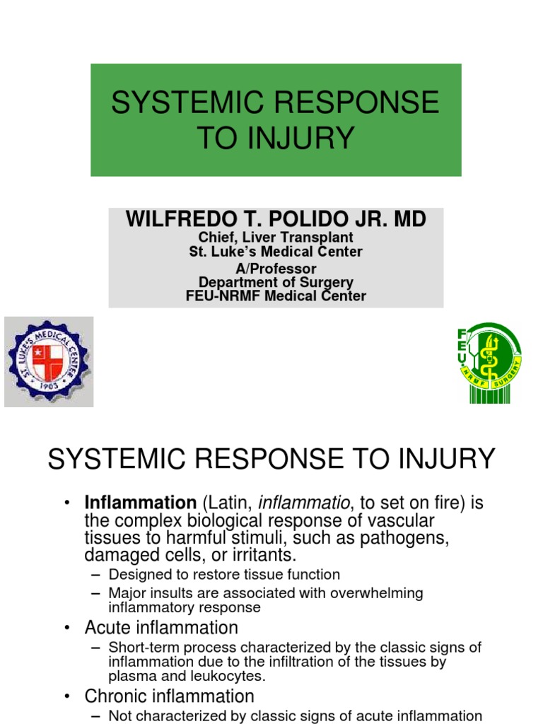 Systemic Response To Injury | PDF | Inflammation | Macrophage