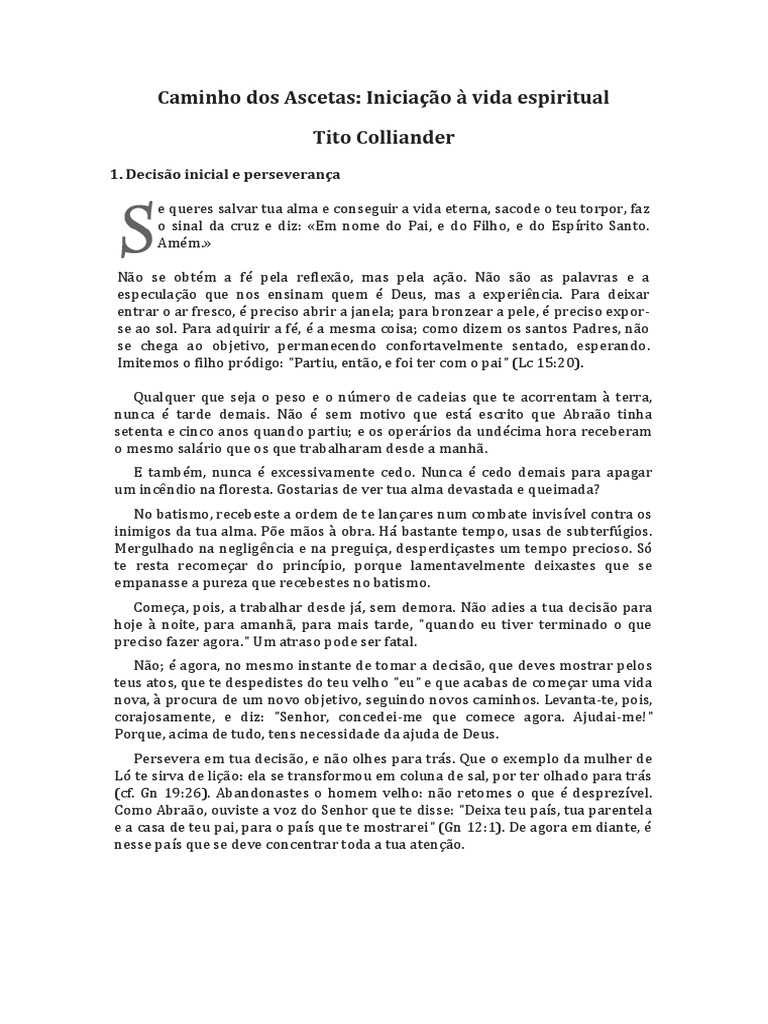 Tito Colliander - Caminho Dos Ascetas | PDF | O Reino de Deus | Liberdade