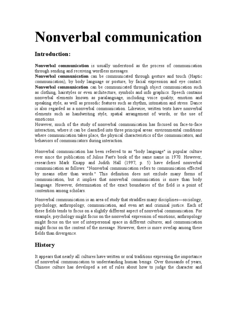 Nonverbal Communication | Download Free PDF | Nonverbal Communication ...