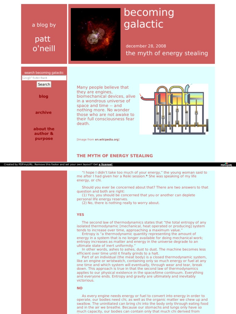 The Myth of Energy Stealing | PDF | Entropy | Second Law Of Thermodynamics